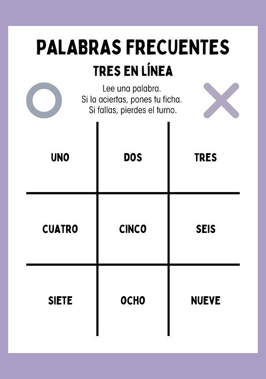 12 Fichas de Lectura con Palabras Básicas: Aprende Jugando Tres en ...