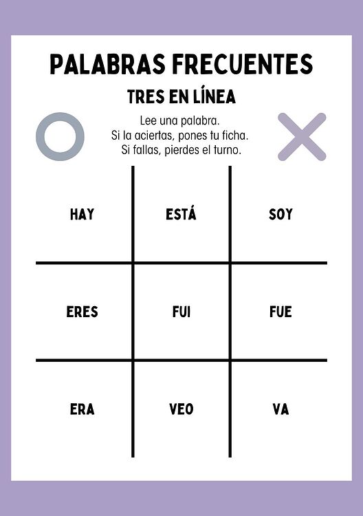 12 Fichas de Lectura con Palabras Básicas: Aprende Jugando Tres en ...
